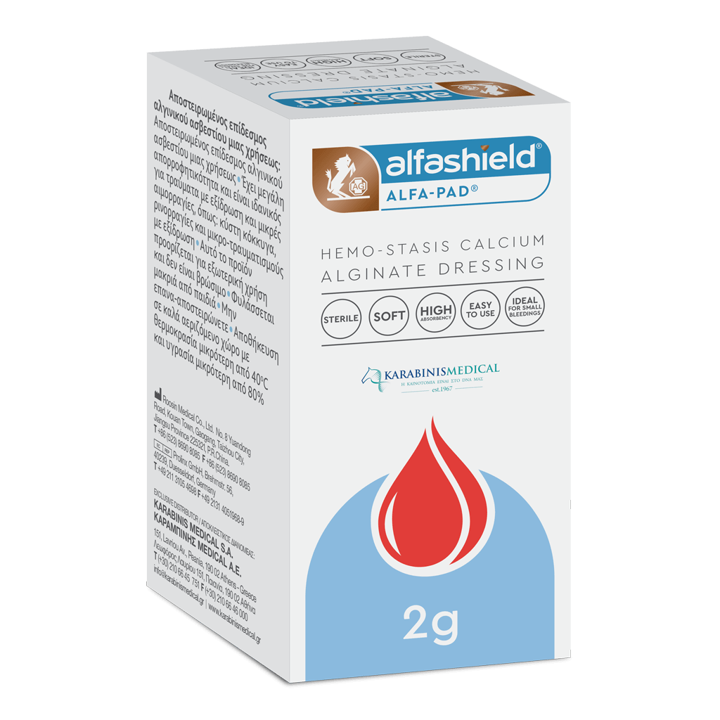 Alfashield / ALFA-PAD Hemo-Stasis Calcium Alginate Dressing – Κarabinis ...